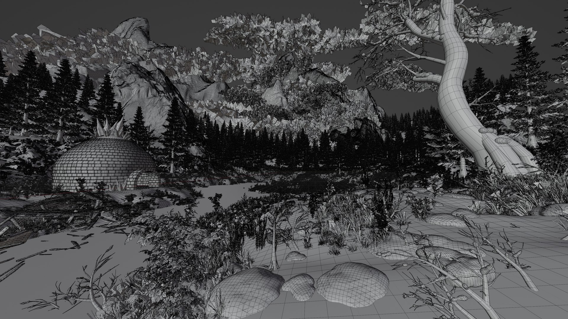 Igloo Snow Landscape Scene 3D Model - TurboSquid 1965247