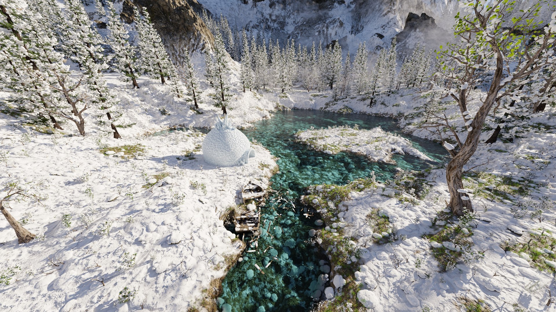 Igloo Snow Landscape Scene 3D Model - TurboSquid 1965247