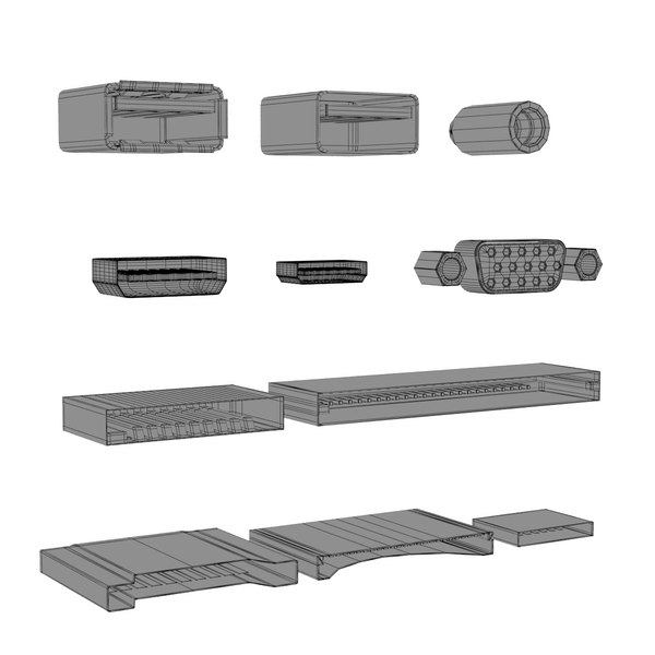 computer ports 3d model