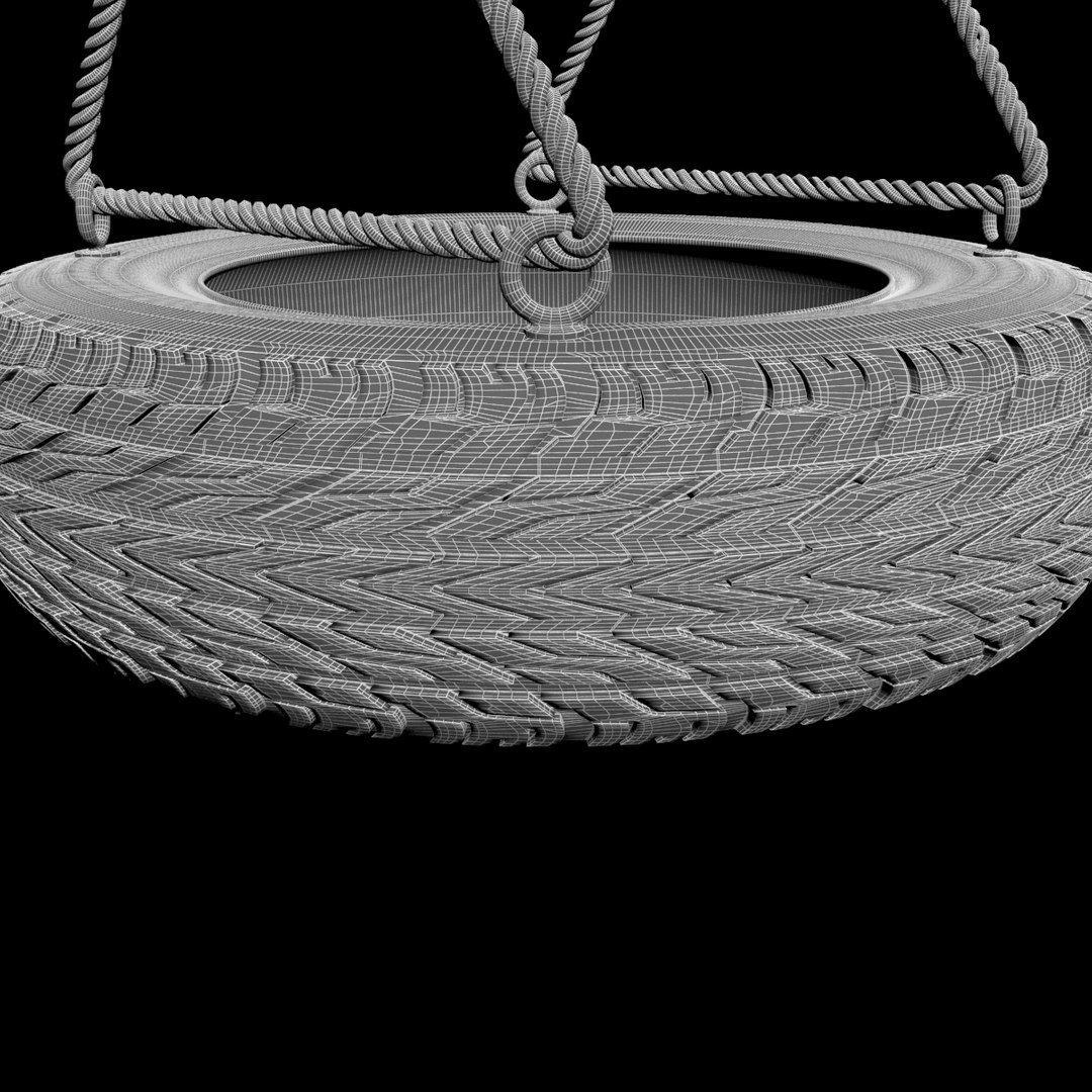 3d Model Realistic Recycled Tire Swing