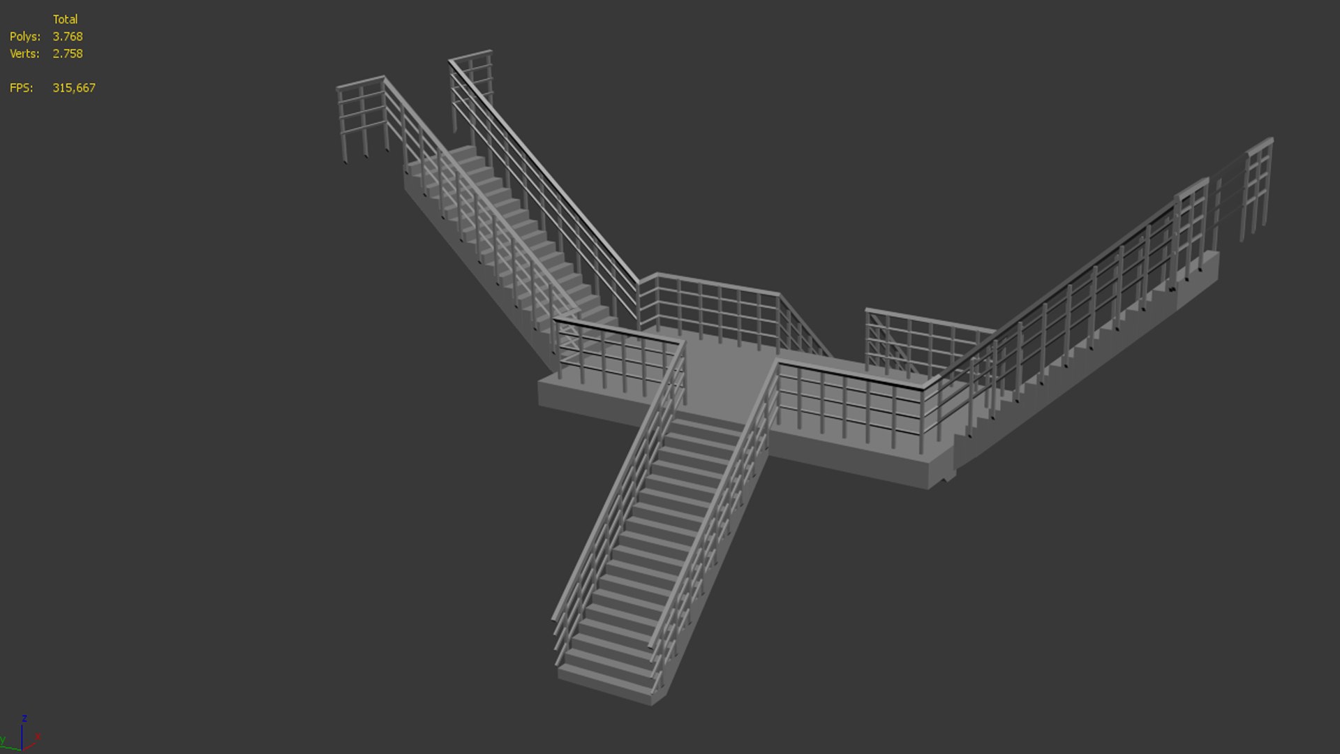 3D Stair Set 01 Model - TurboSquid 1874190