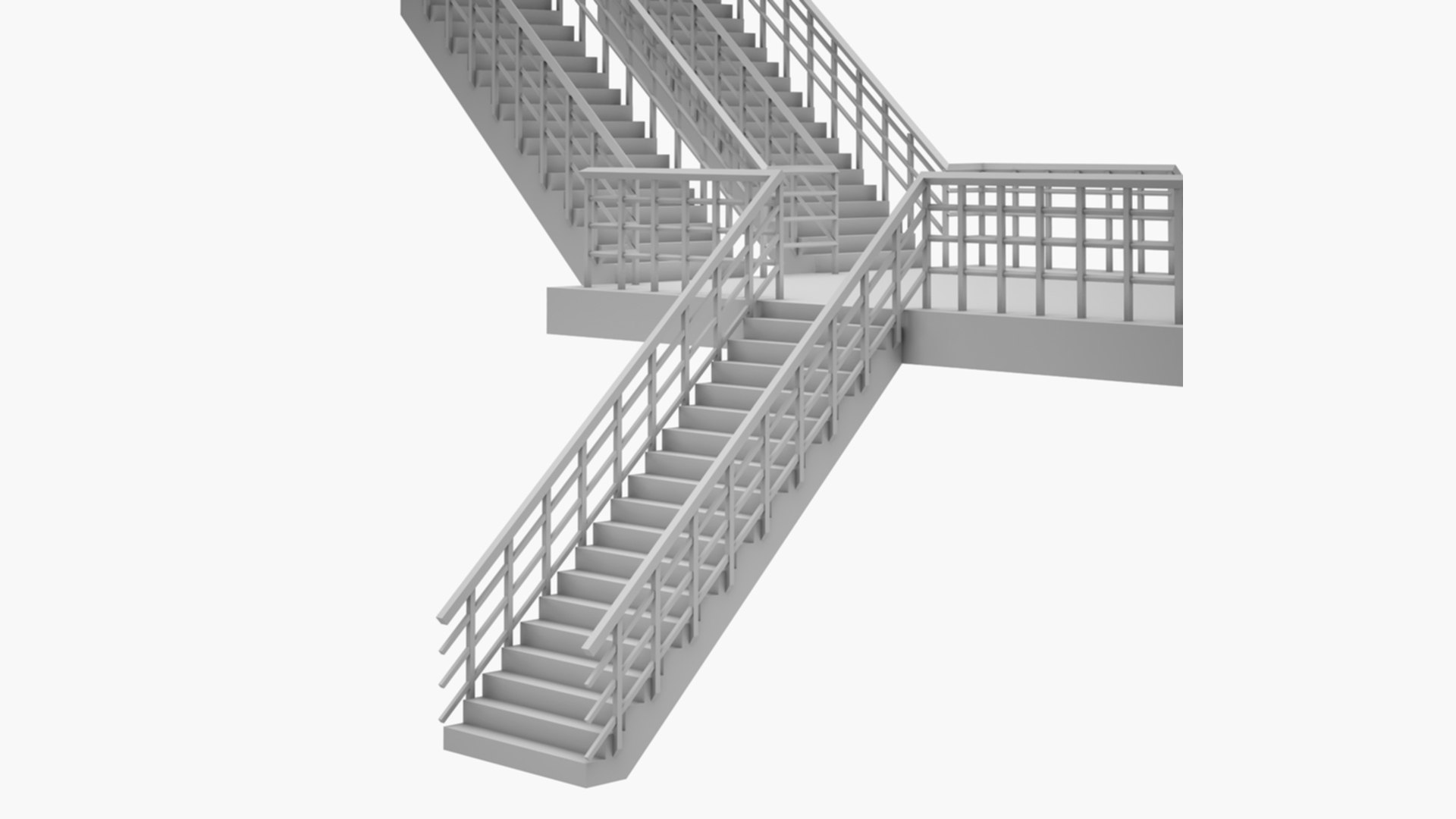 3D Stair Set 01 Model - TurboSquid 1874190