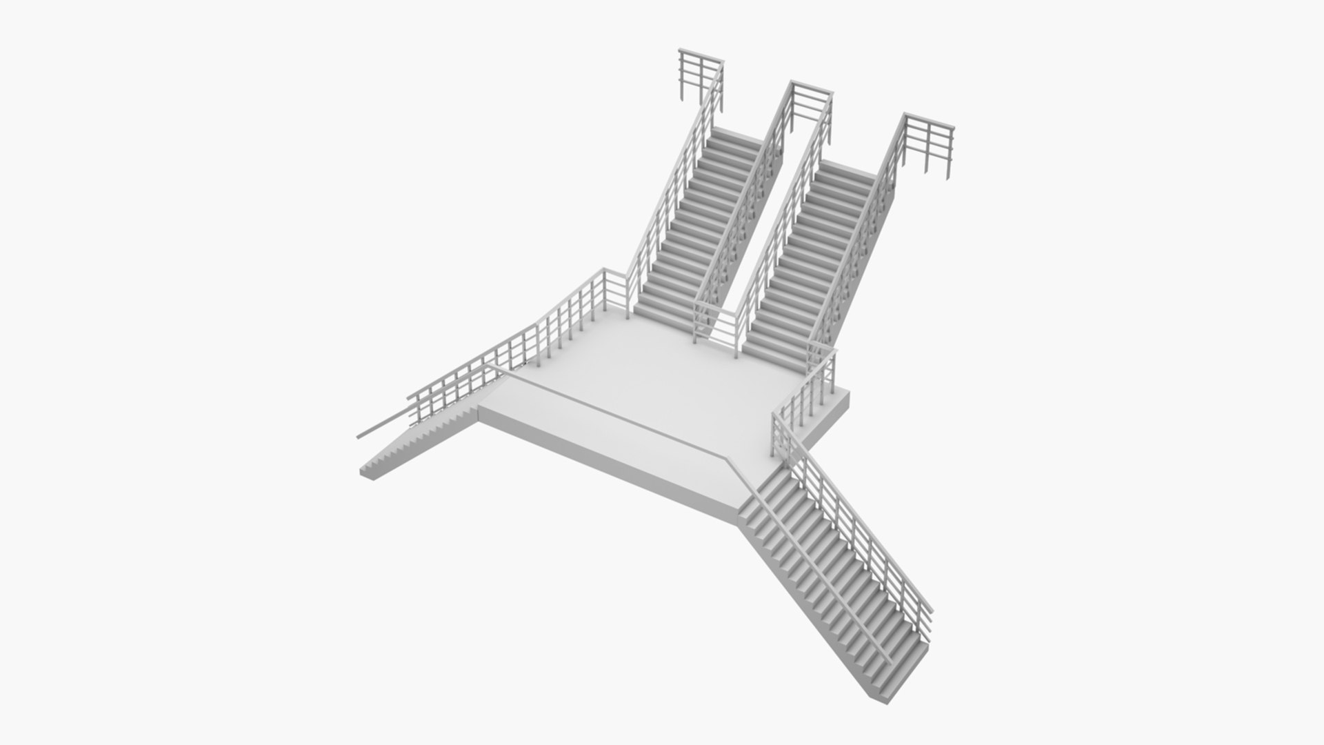 3D Stair Set 01 Model - TurboSquid 1874190