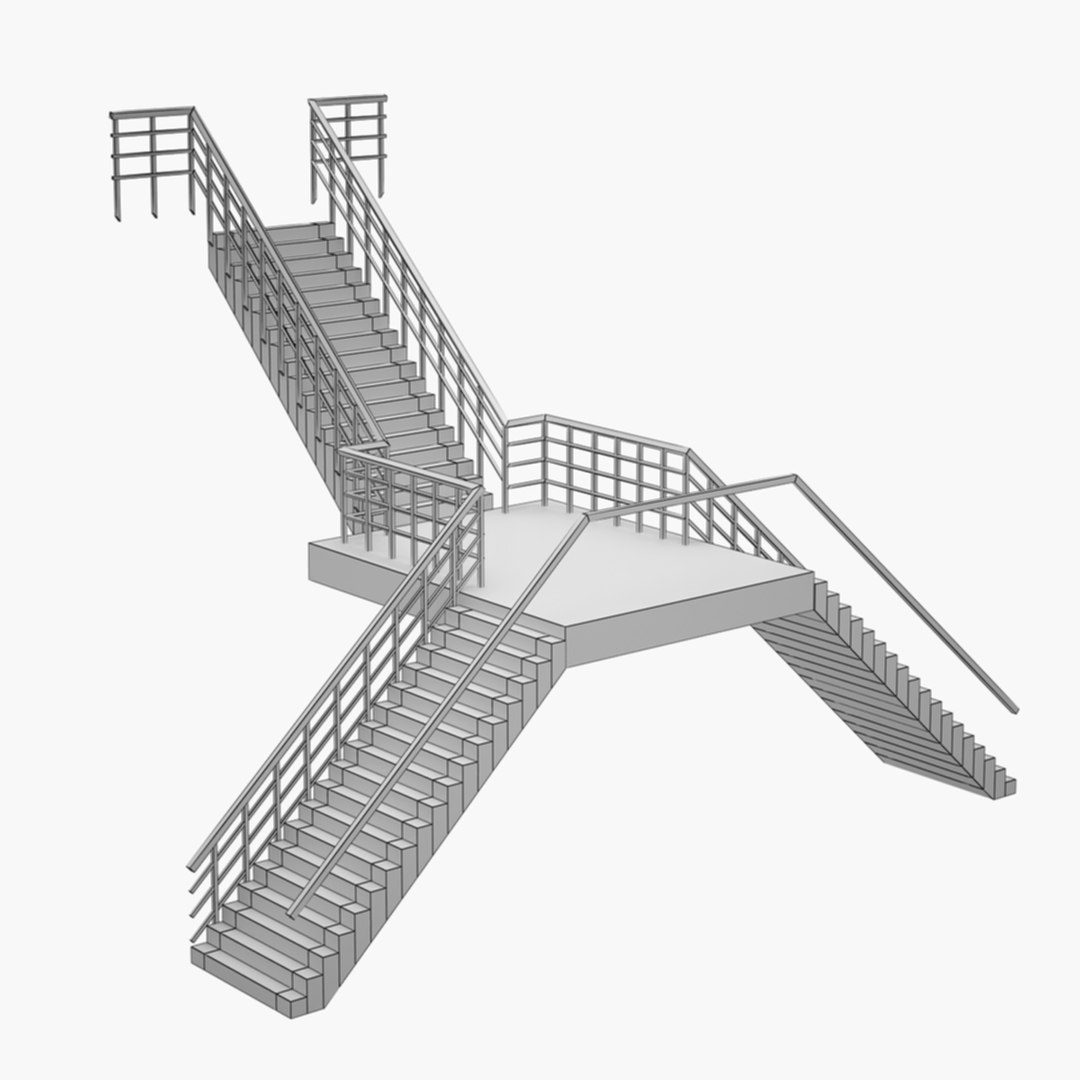 3D Stair Set 01 Model - TurboSquid 1874190