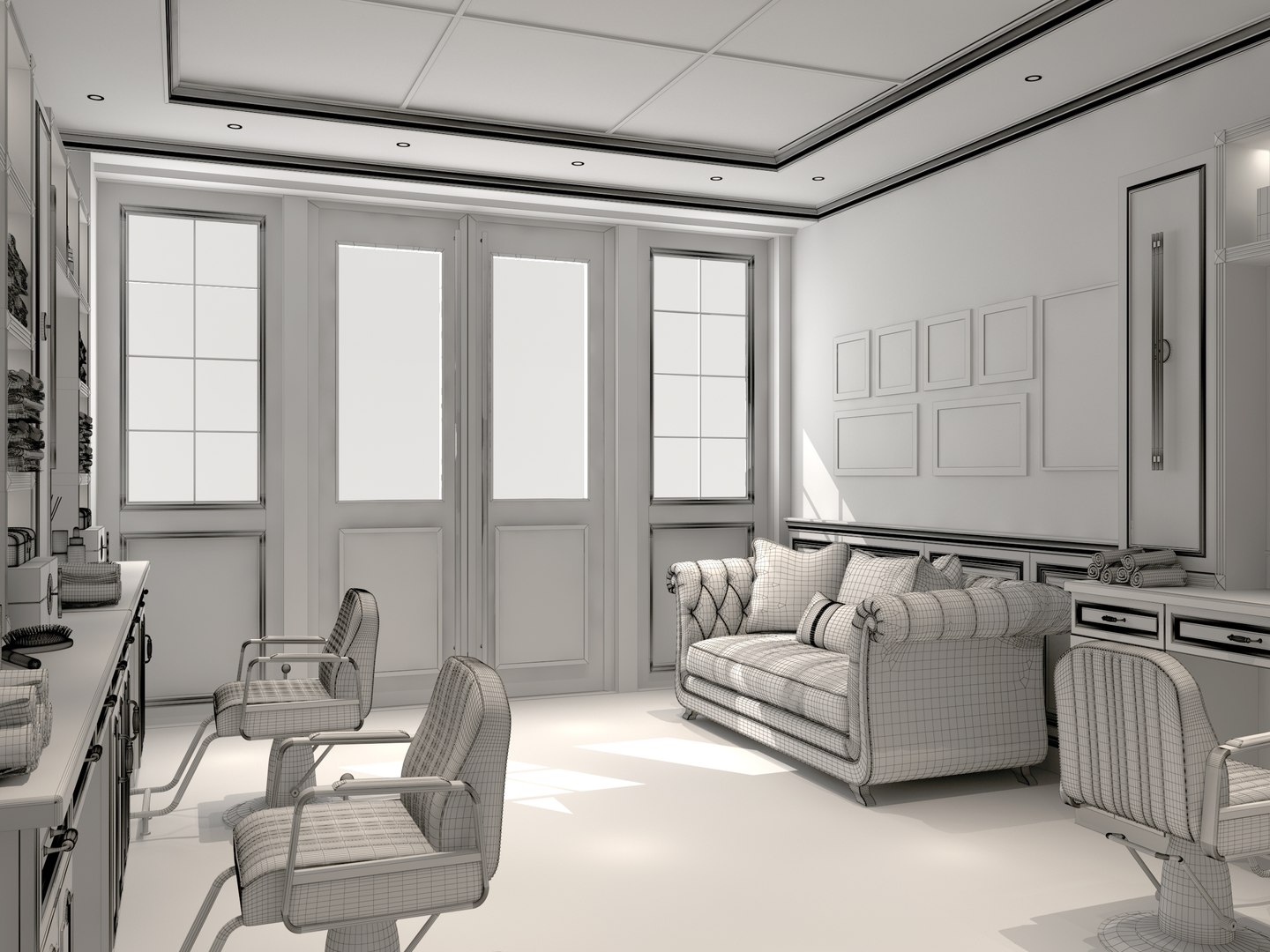 3D Barber Shop Model - TurboSquid 2402923