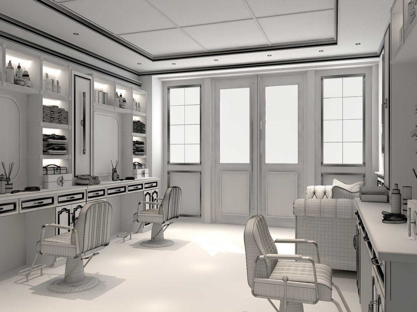 3D Barber Shop Model - TurboSquid 2402923