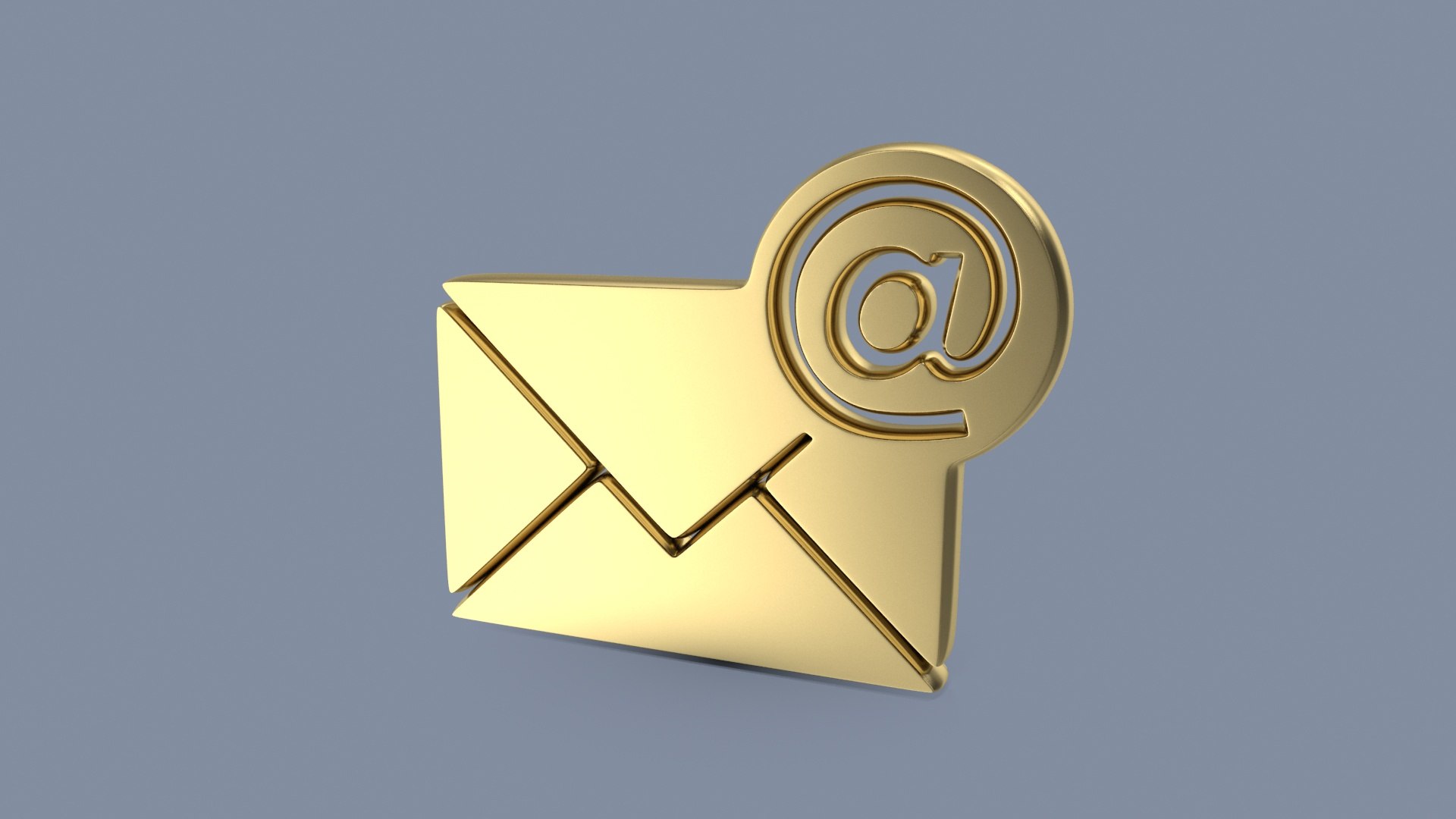 3D email close network Symbol Gold model - TurboSquid 2058751