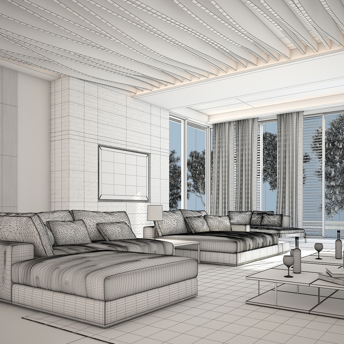 3d model scene realistic modern