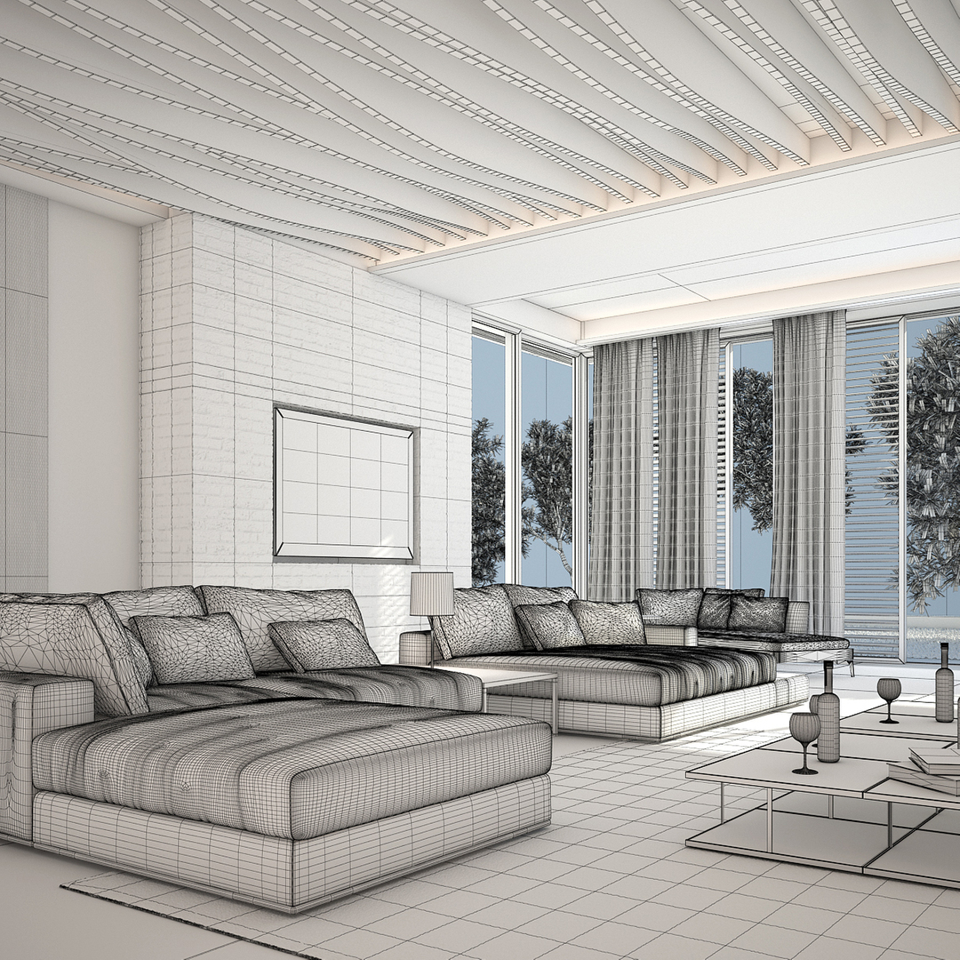 3d model scene realistic modern