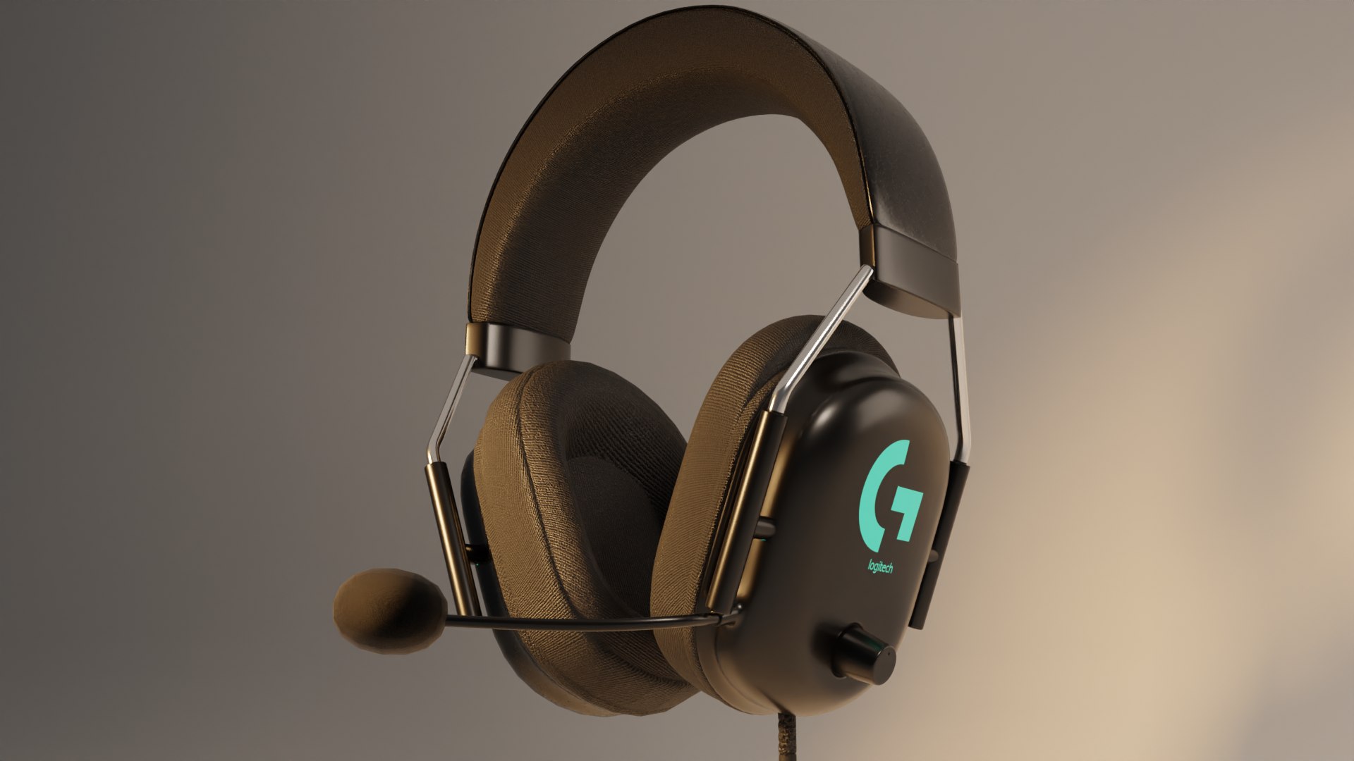 3D Logitech Military Green Headphones A Stunning Blender Creation ...