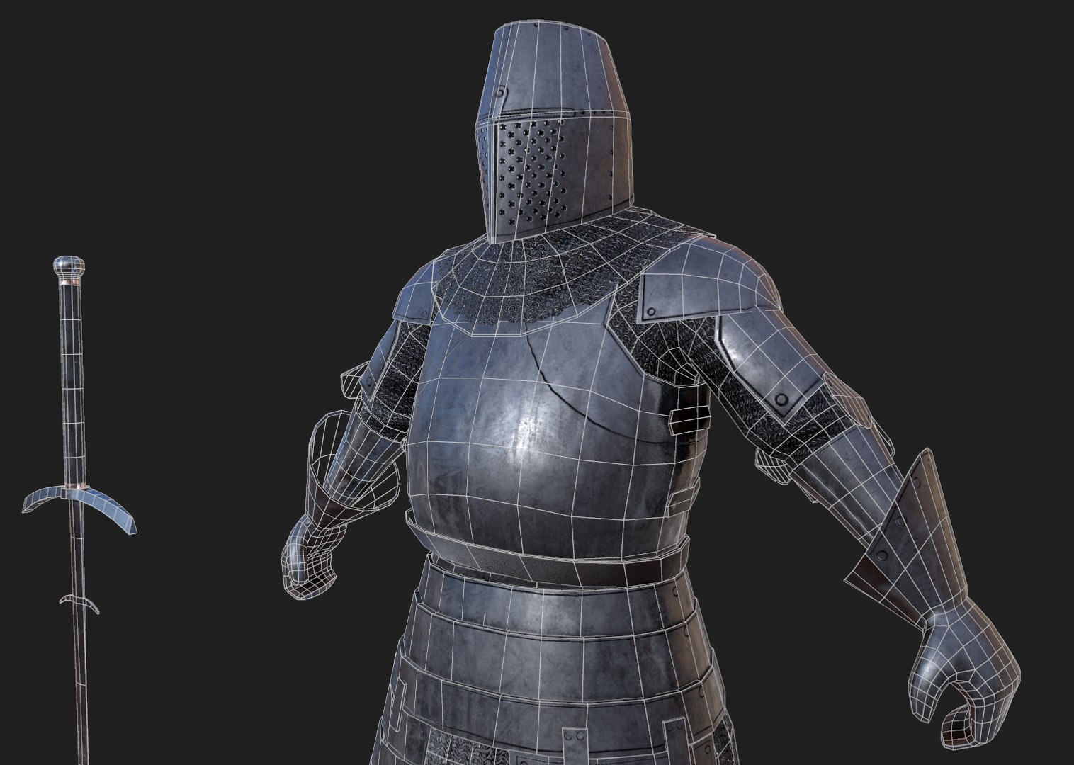 3D Knight Claymore Pbr Model - TurboSquid 1408357