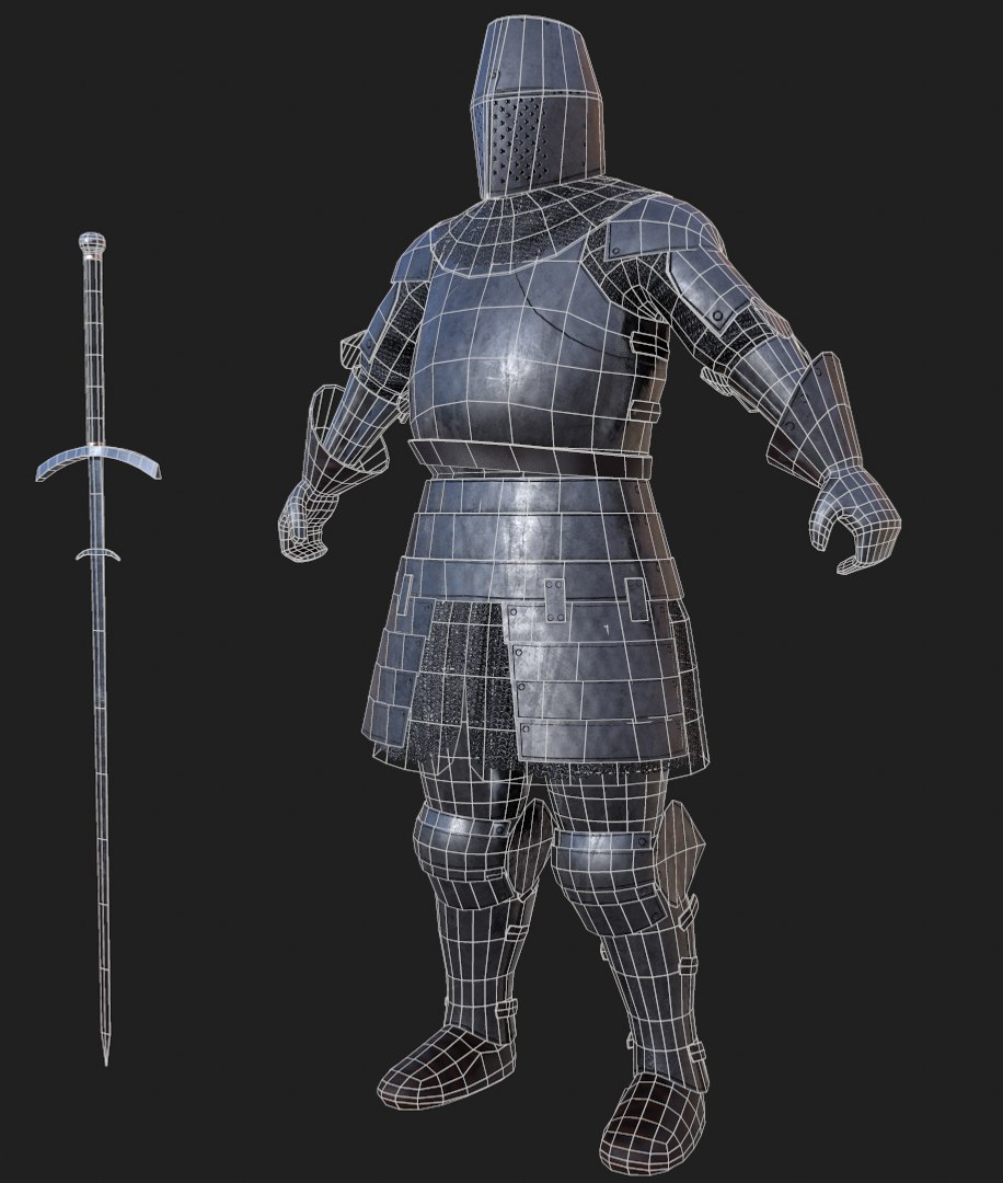 3D Knight Claymore Pbr Model - TurboSquid 1408357