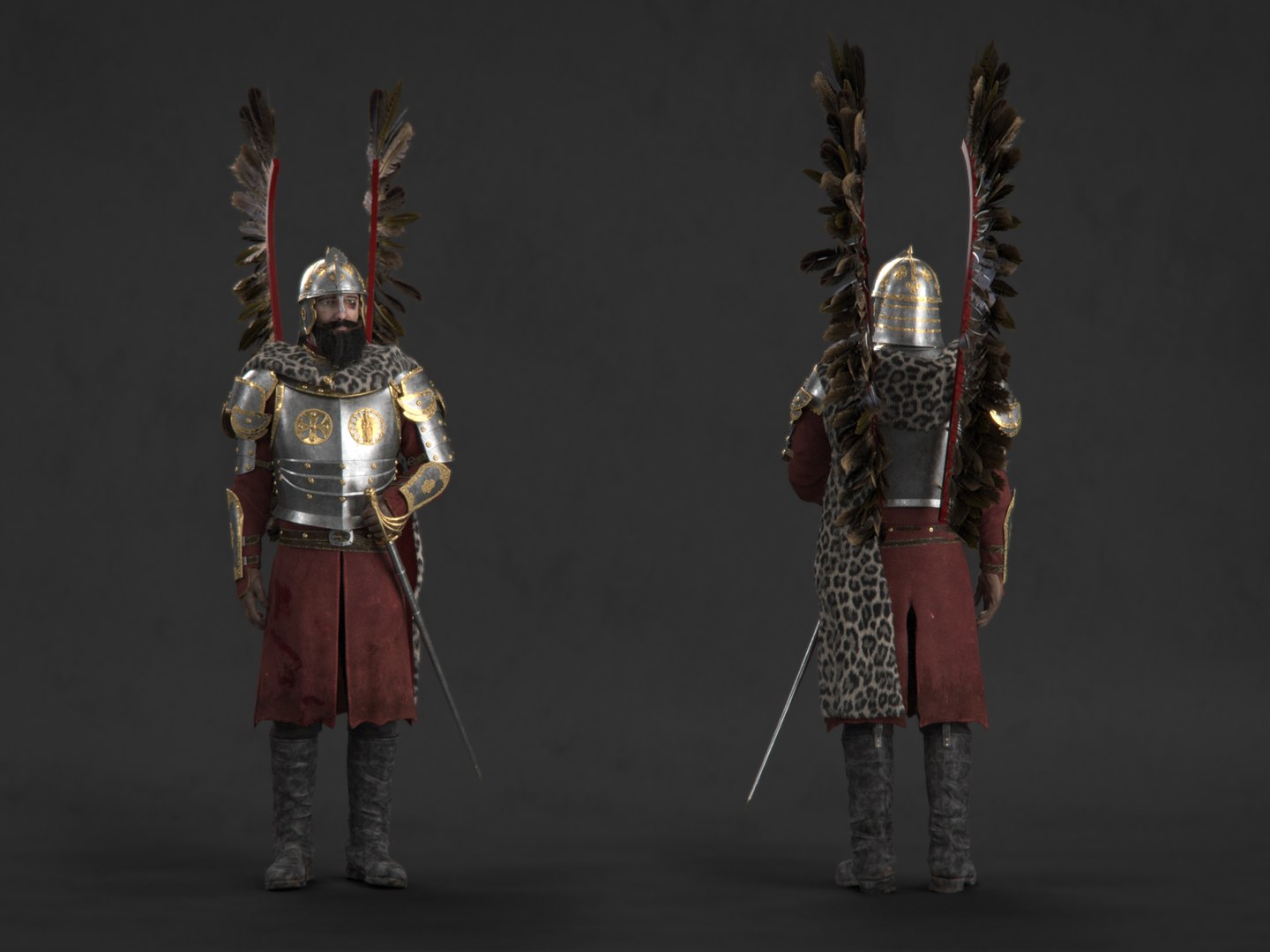 3D Polish Hussar Knight Armor Model - TurboSquid 1494639