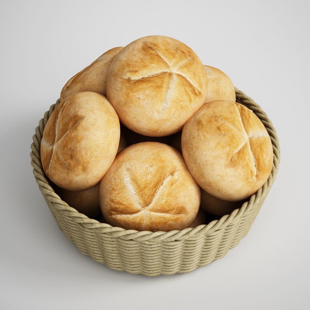 3d Basket Buns Model