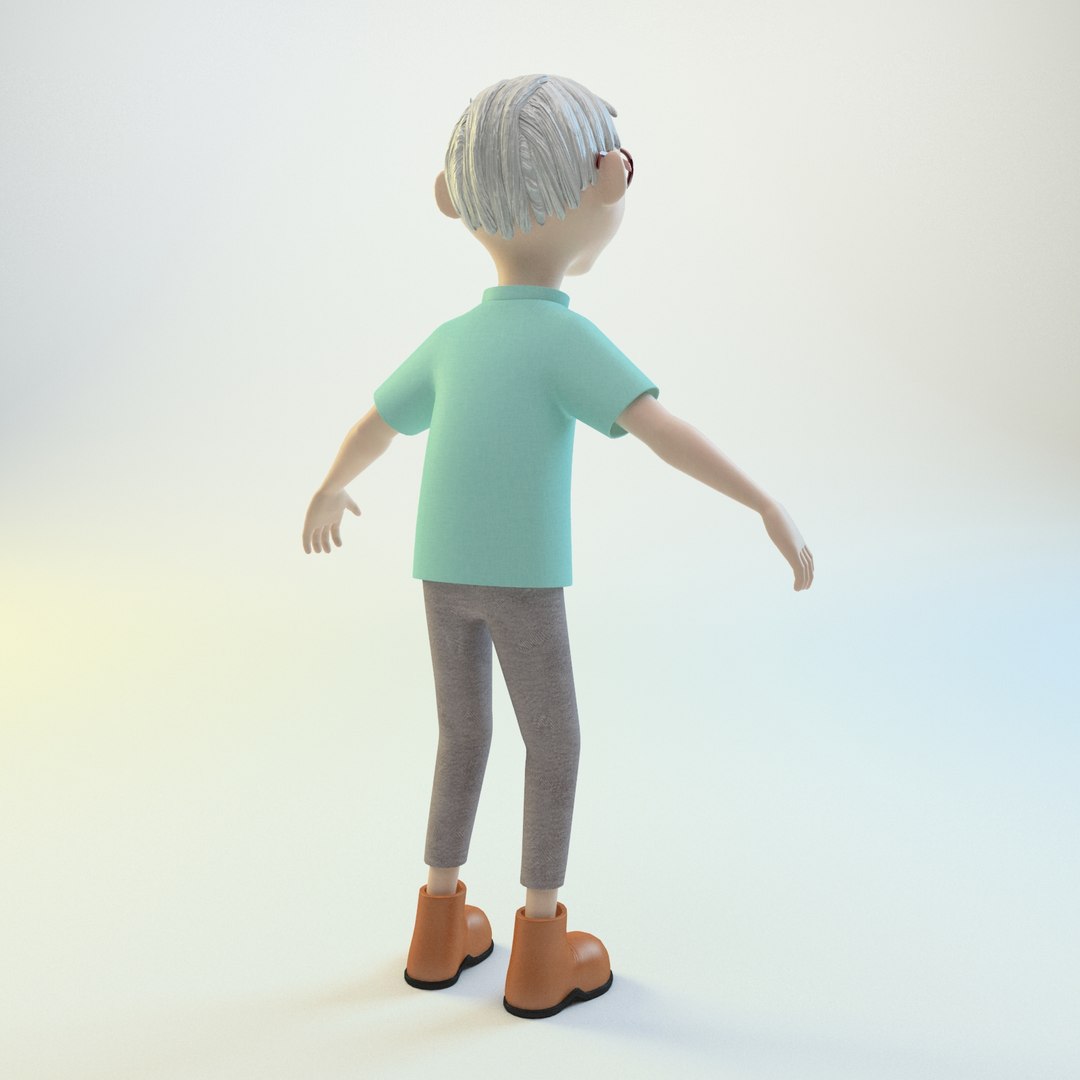 Cartoon Old Man Modeled 3D Model - TurboSquid 1621317