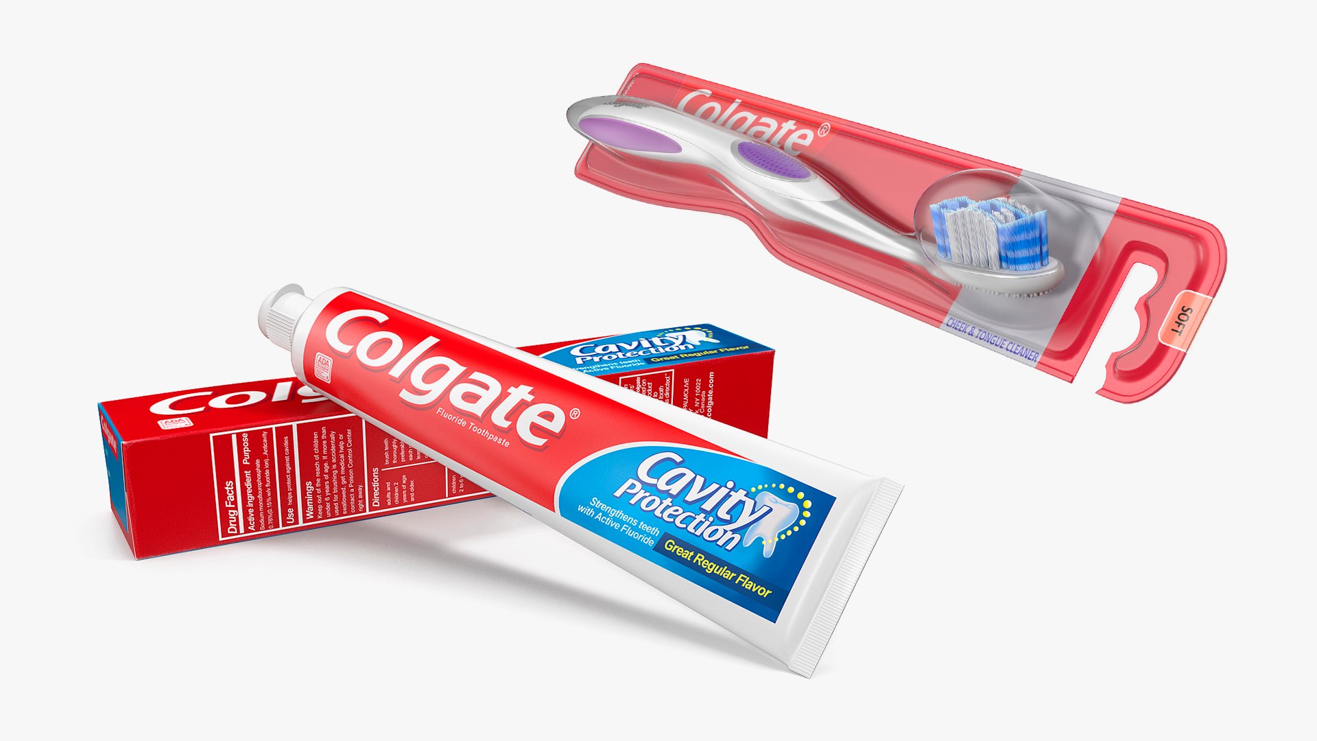 Colgate Toothbrush With Toothpaste Collection 3D - TurboSquid 2191947