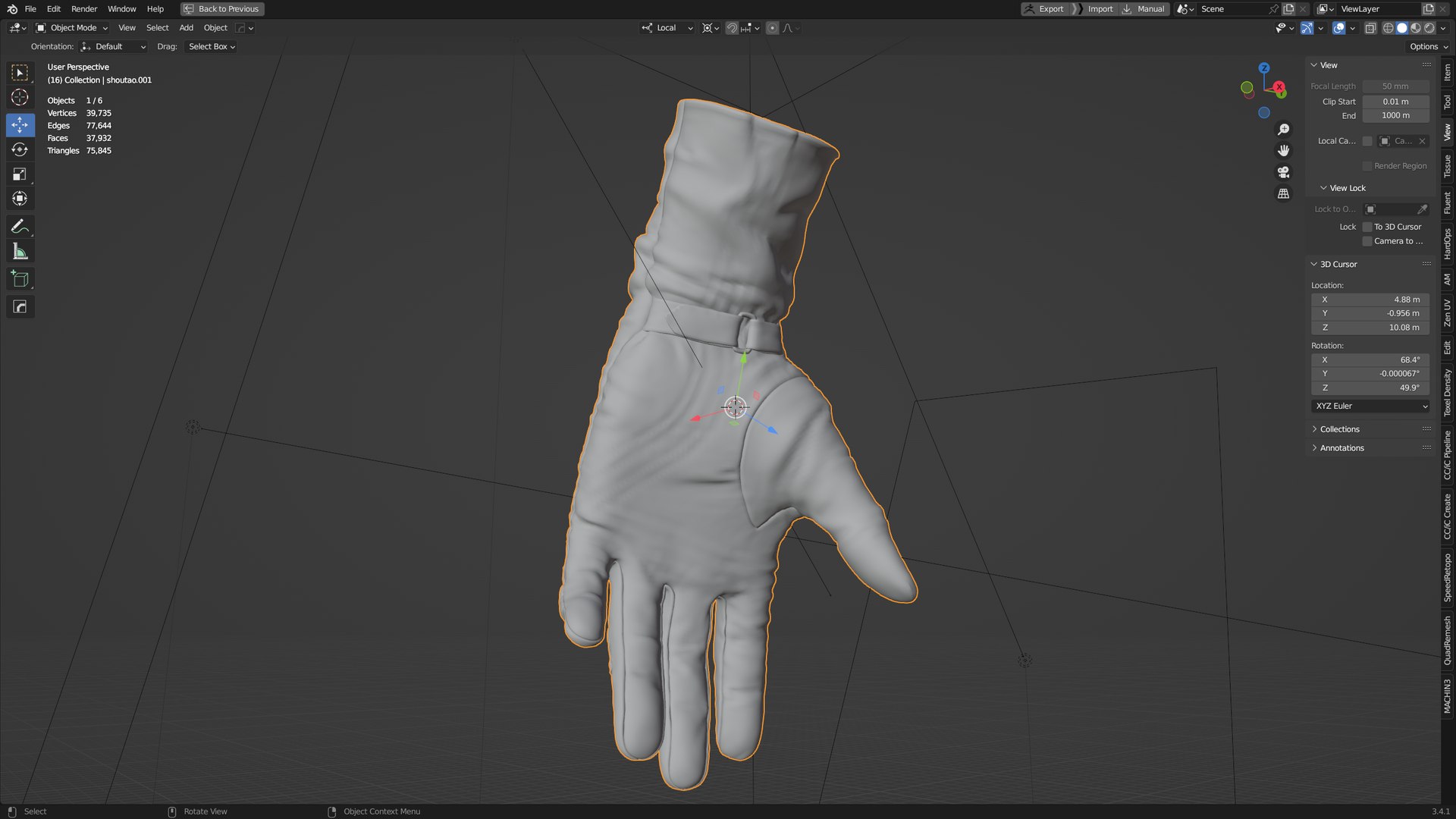 3D leather gloves of Kylo Ren PBR model - TurboSquid 2182797