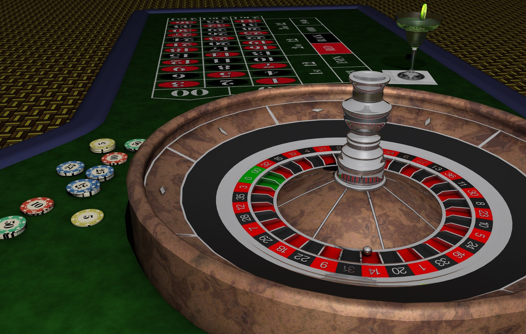 3d Roulette Table Wheel