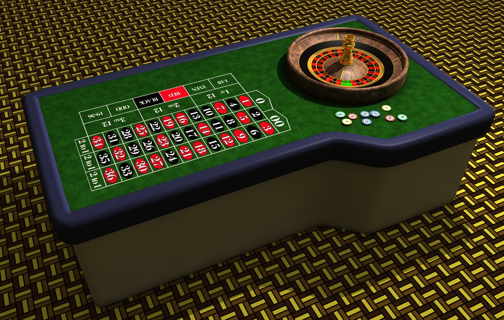 3d Roulette Table Wheel