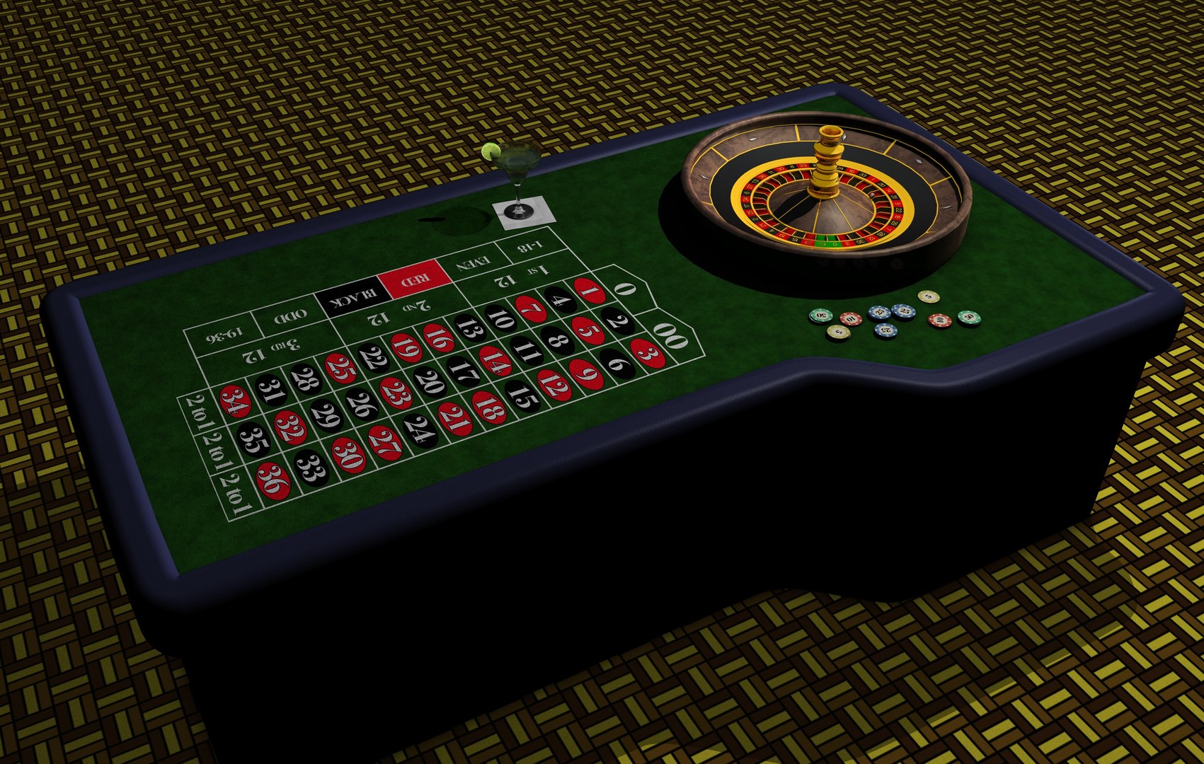 3d Roulette Table Wheel