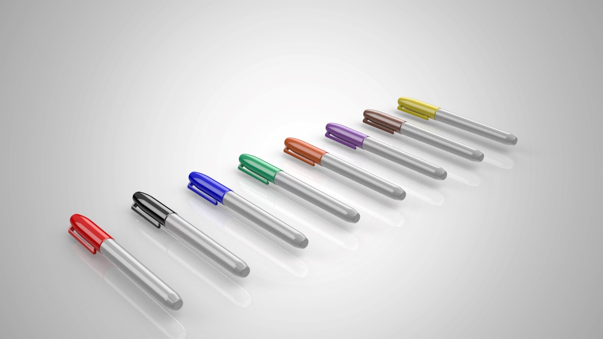 3D Marker - Set Of 8 Colors - TurboSquid 1936533