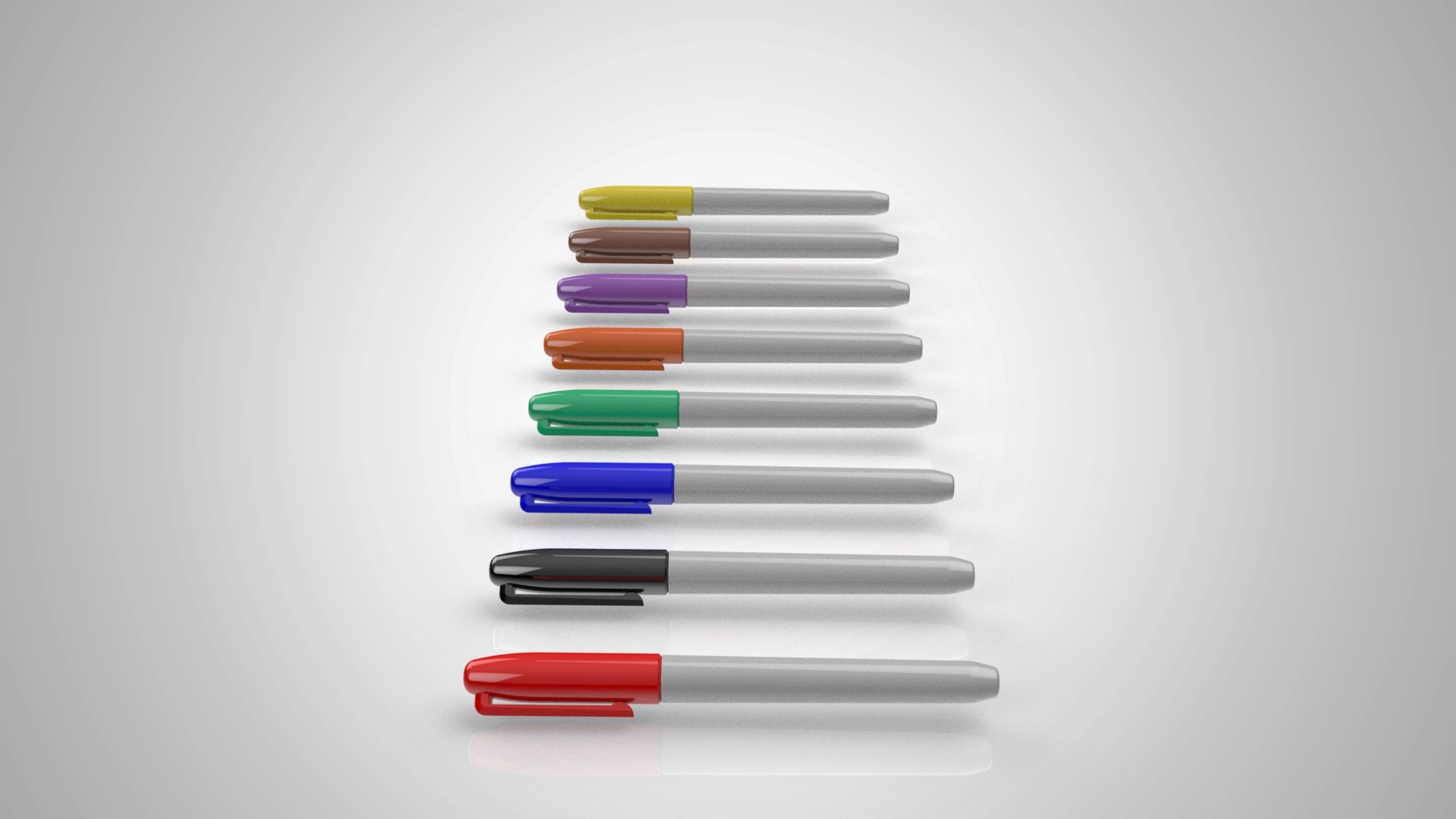 3D Marker - Set Of 8 Colors - TurboSquid 1936533