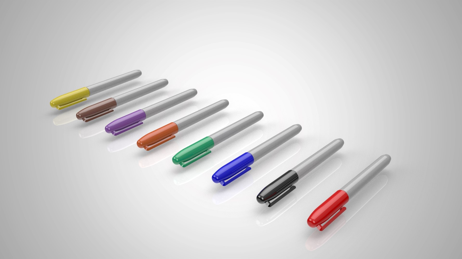 3D Marker - Set Of 8 Colors - TurboSquid 1936533