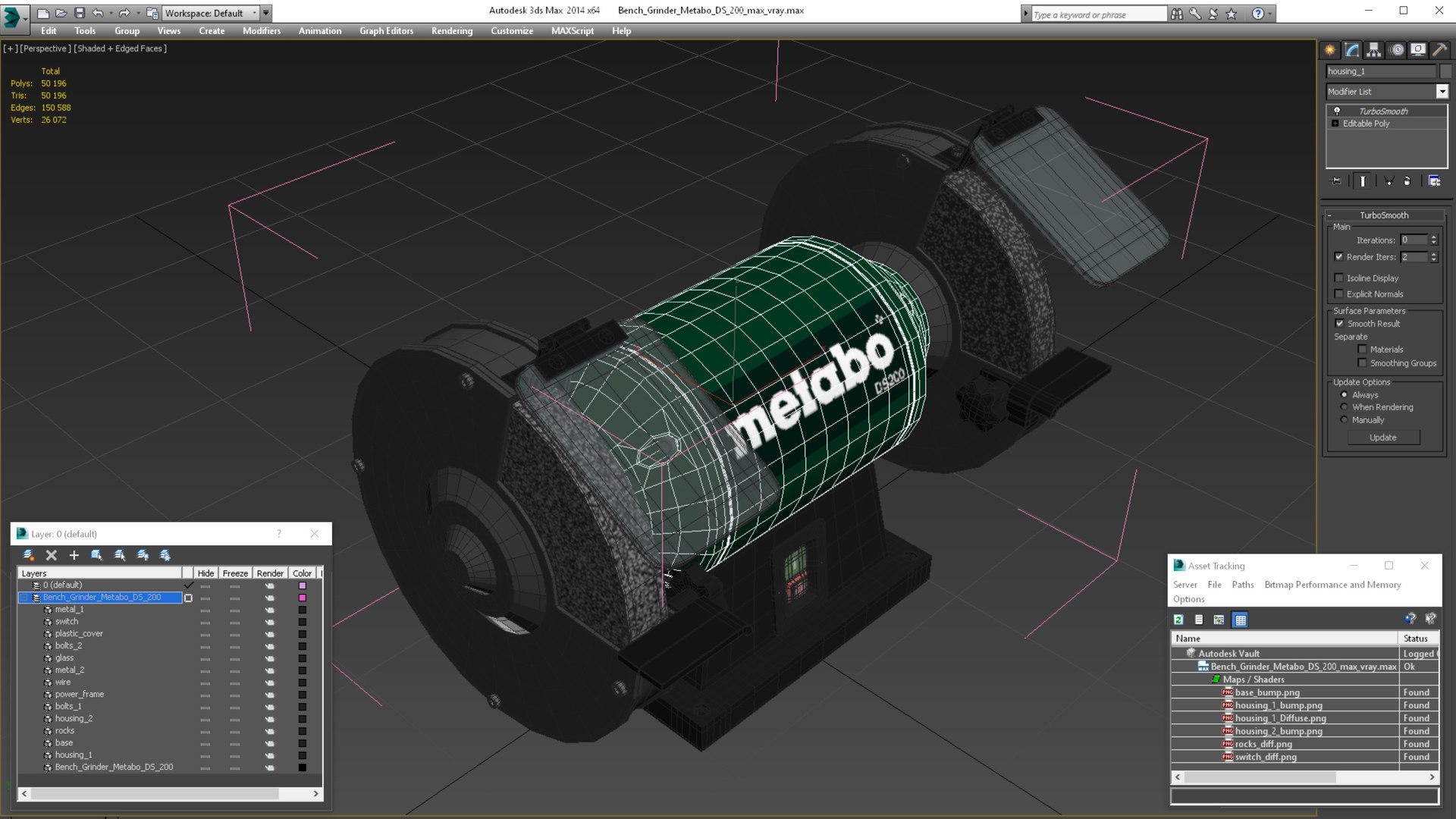 3D Bench Grinder Metabo DS 200 - TurboSquid 2031227