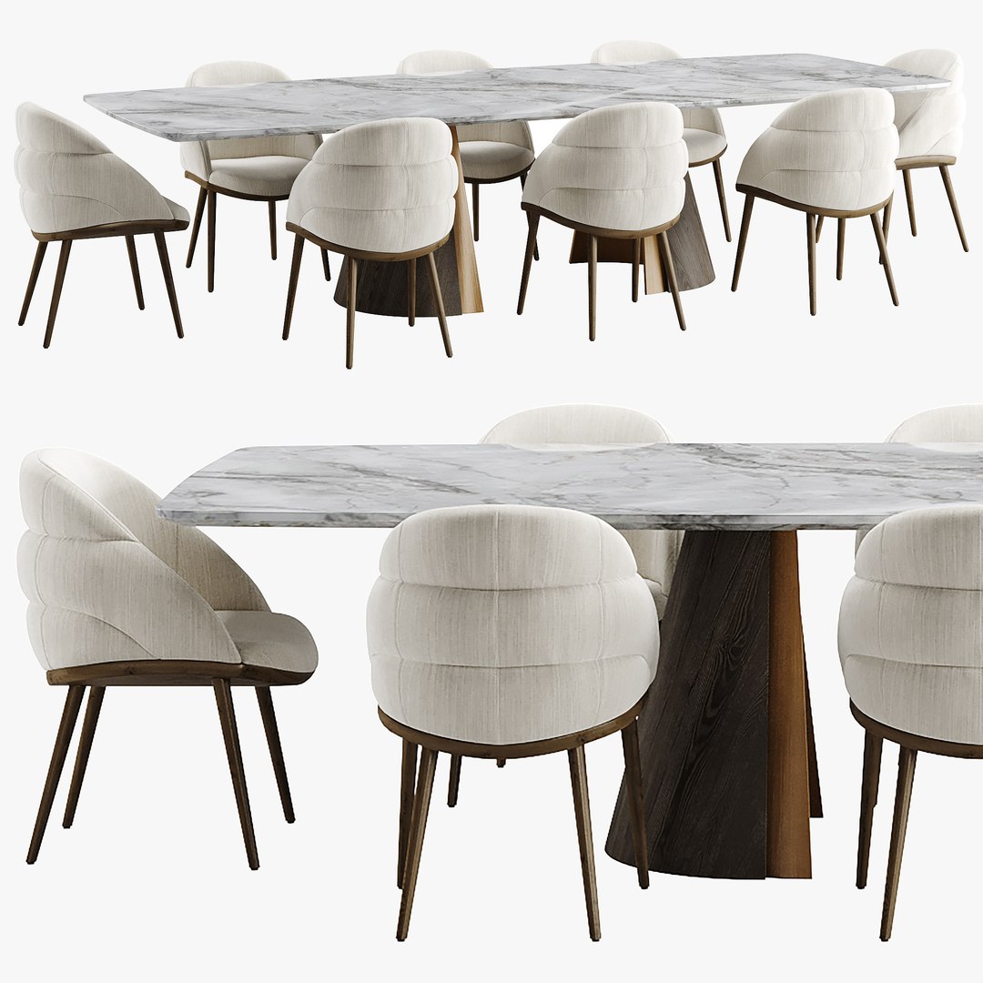 Sanders Tamara Oatmeal Table And Chair 3D Model - TurboSquid 2346333