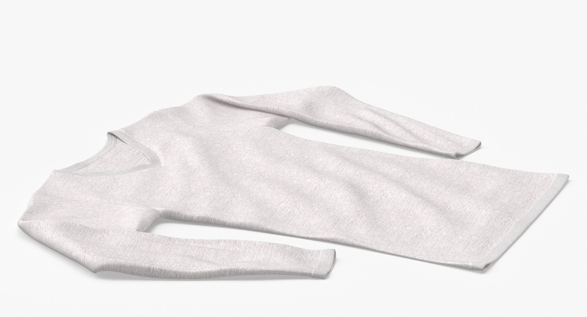 Long Sleeve Flat Female V Neck Pose 05 White Blank And Branded Heather ...