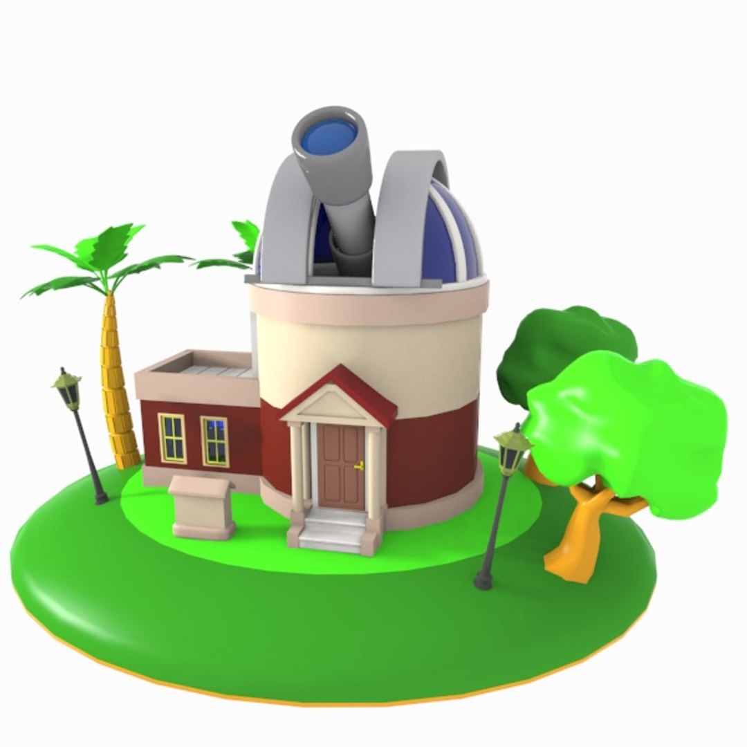 Cartoon Observatory Toon 3d Model