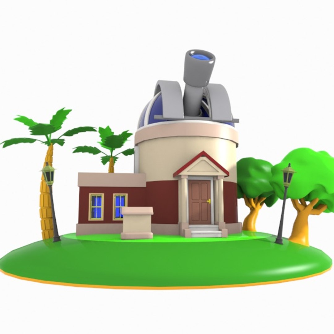 Cartoon Observatory Toon 3d Model