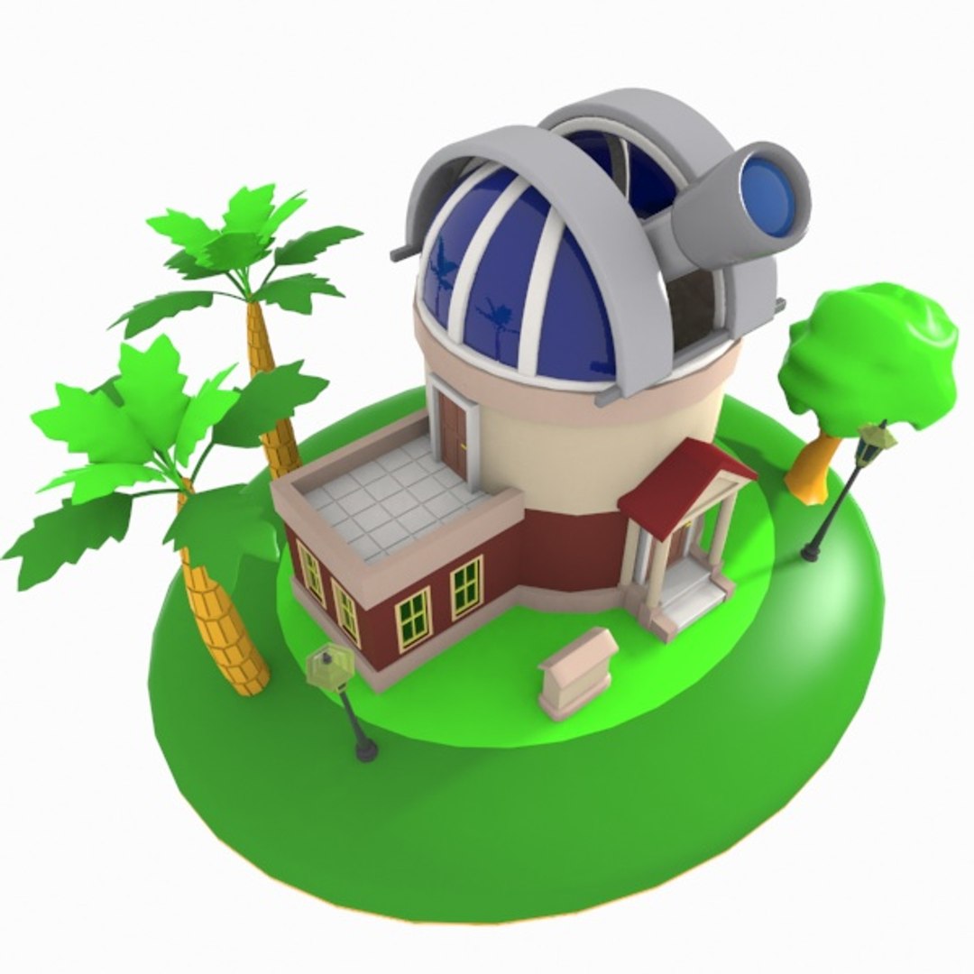 Cartoon Observatory Toon 3d Model