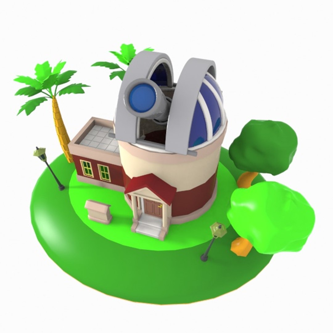 Cartoon Observatory Toon 3d Model