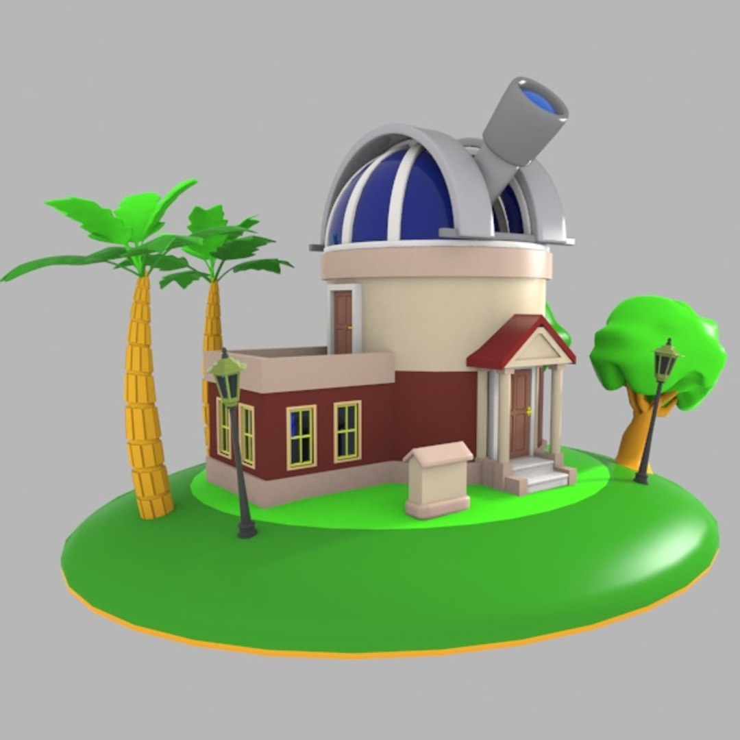 Cartoon Observatory Toon 3d Model