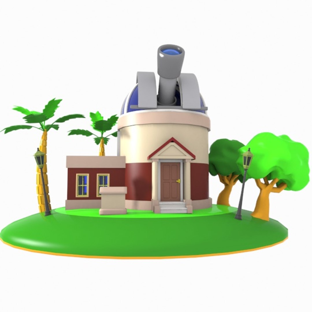 Cartoon Observatory Toon 3d Model