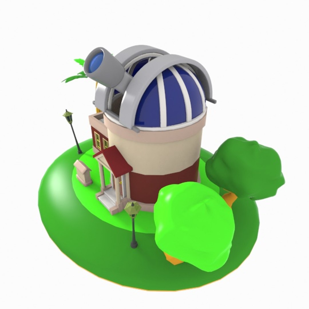 Cartoon Observatory Toon 3d Model