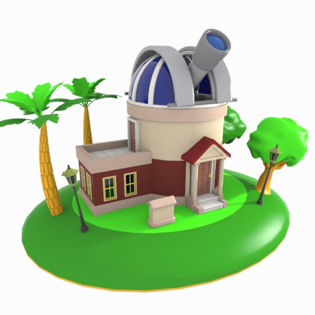 Cartoon Observatory Toon 3d Model