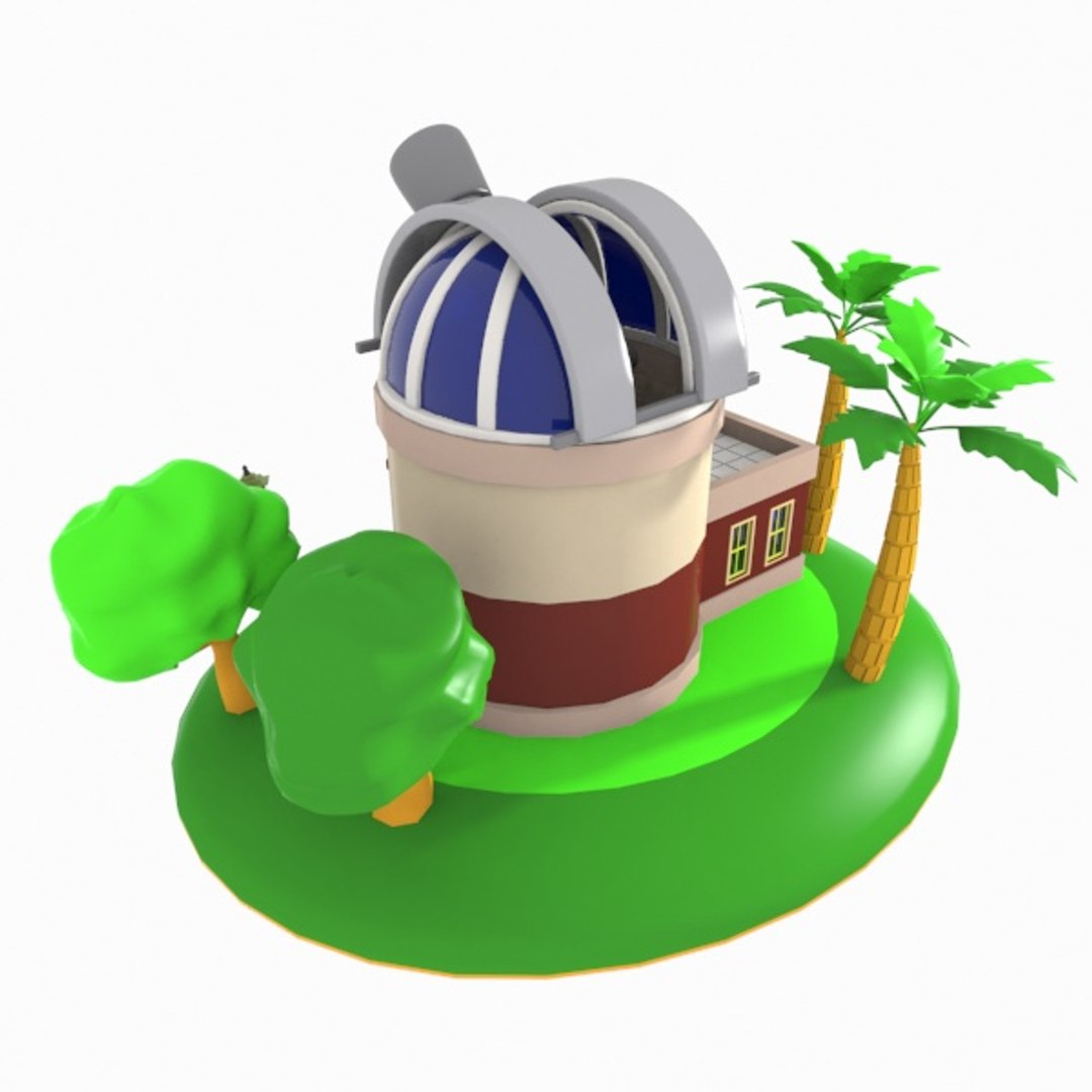 Cartoon Observatory Toon 3d Model