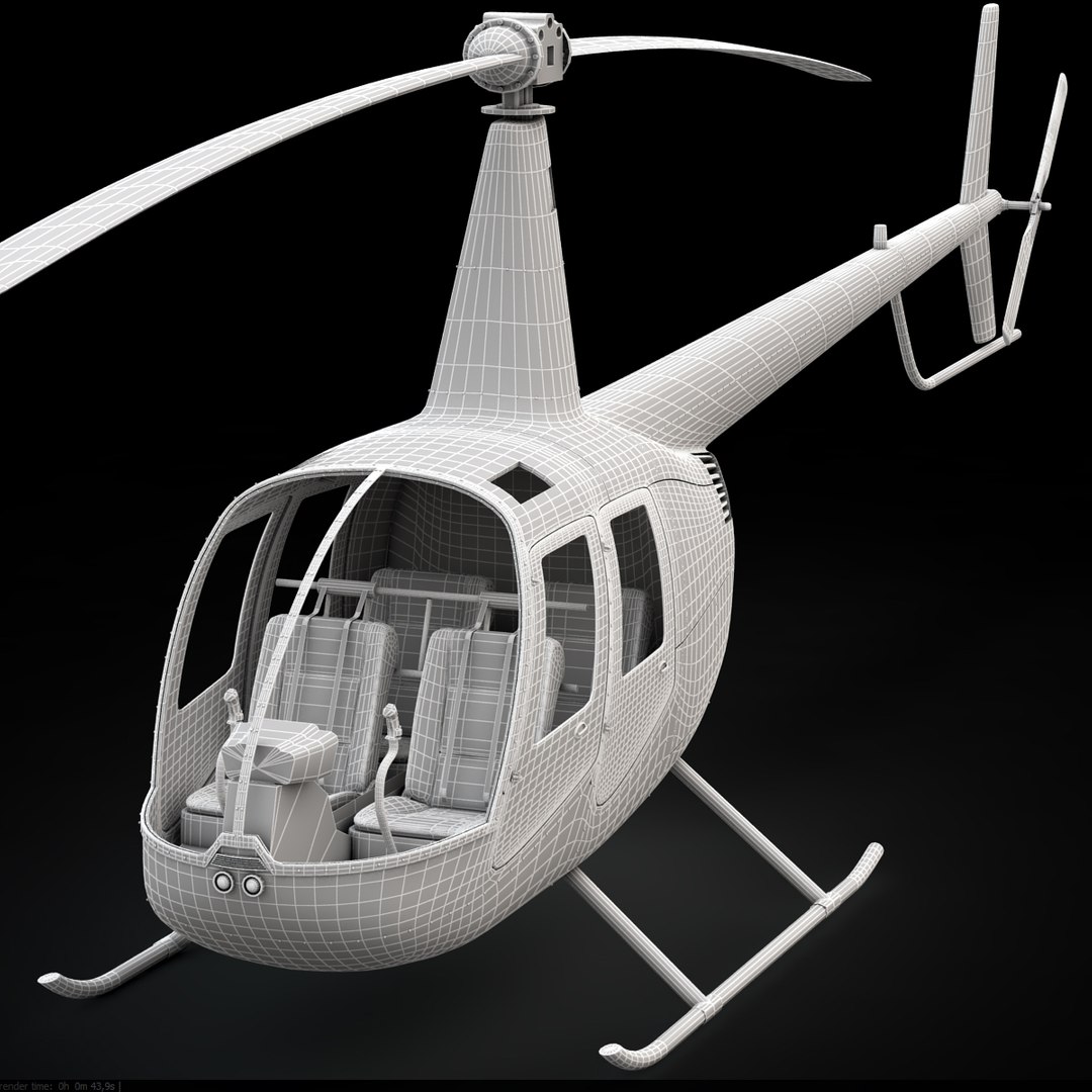 3d Robinson R-44 Helicopter