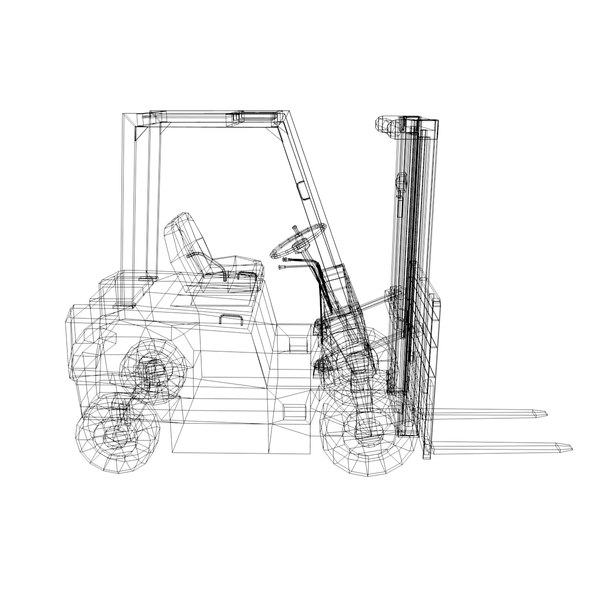 3d forklift realistic model