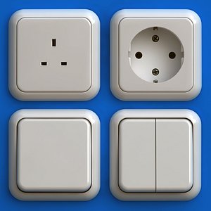 european light switches wall 3d model