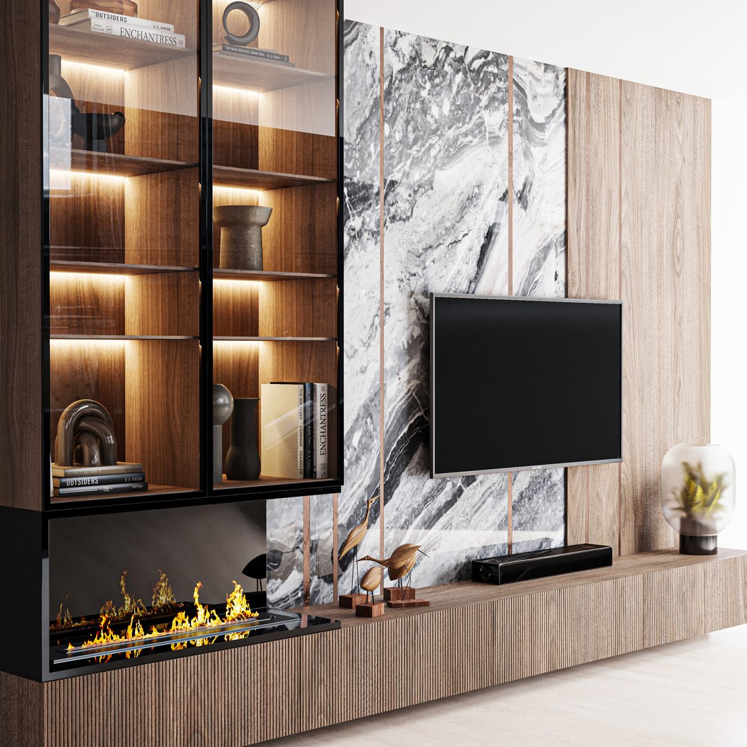 TV Wall 04 3D Model - TurboSquid 1956250