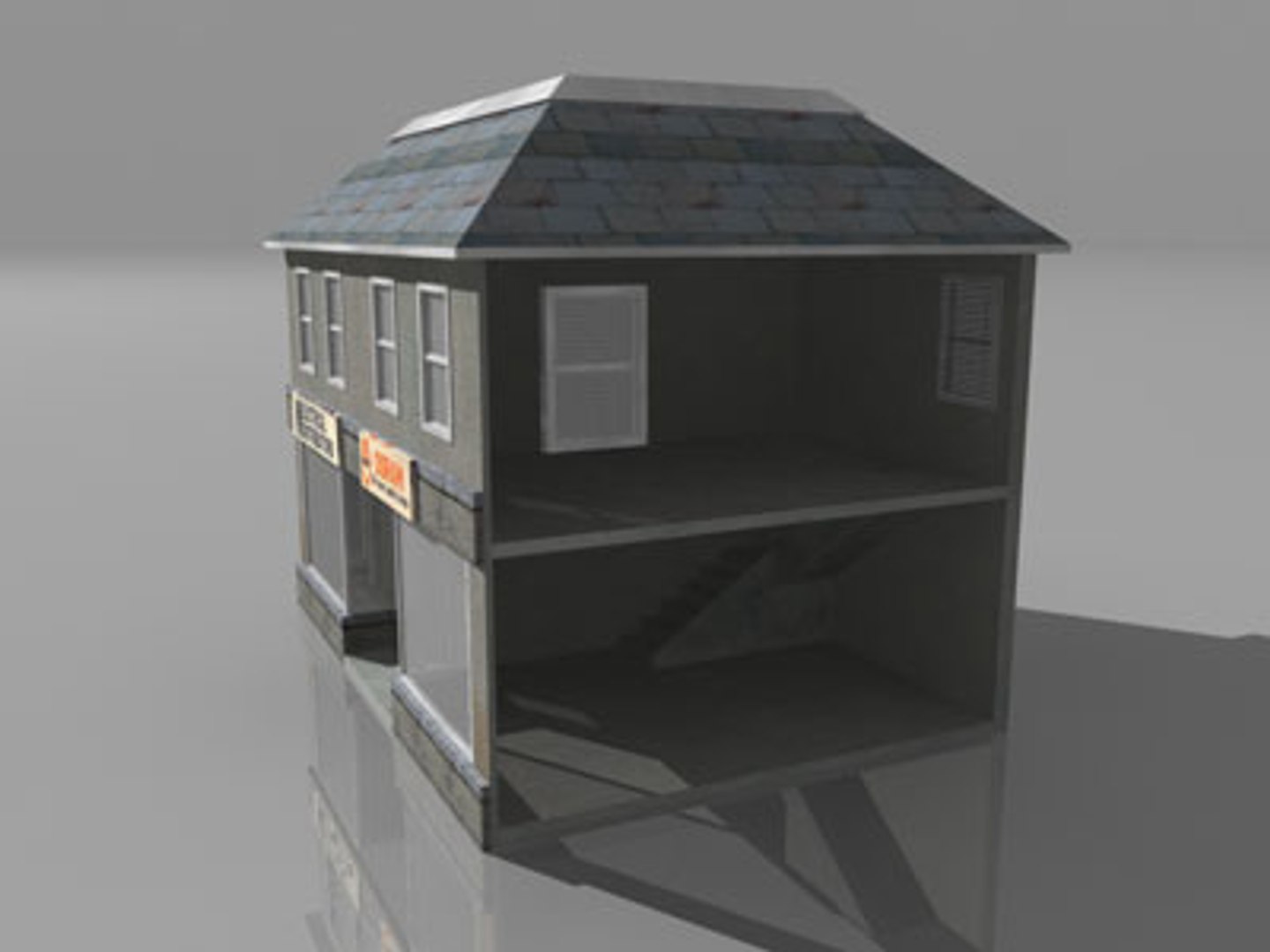 Free Small Shops 3d Model