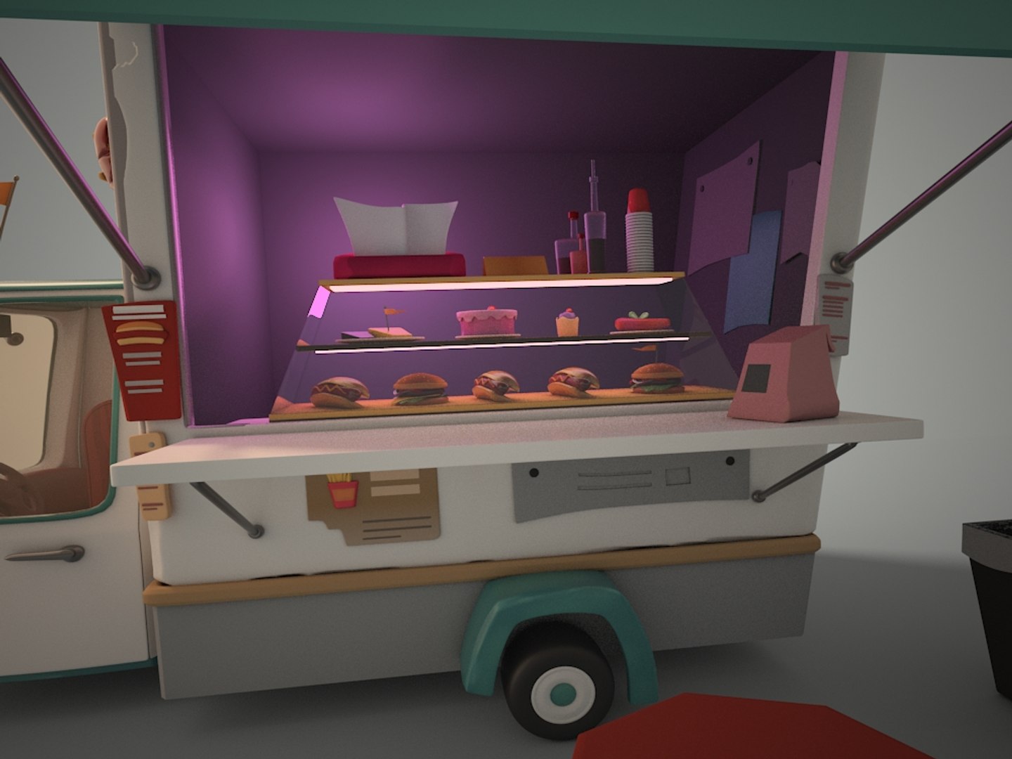 3D street cafe stylized model - TurboSquid 1604467