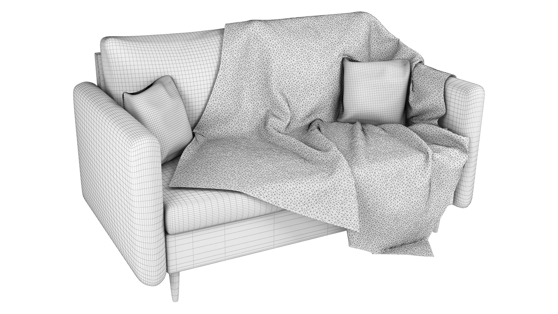 3D Simple Couch - TurboSquid 2081514