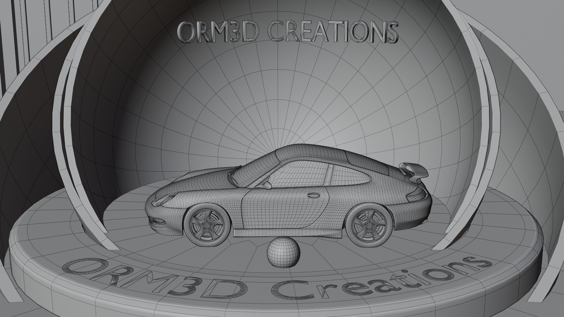 3D Futuristic 3D Car Display Booth Neon Lighting Exhibition Expo 3D ...