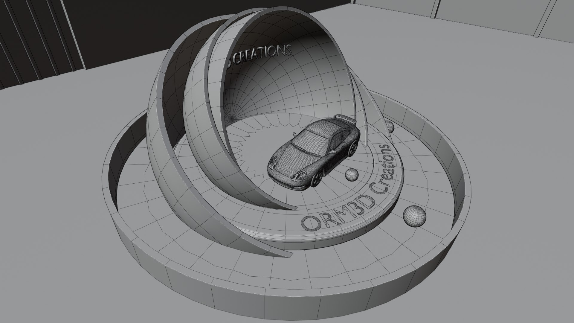 3D Futuristic 3D Car Display Booth Neon Lighting Exhibition Expo 3D ...