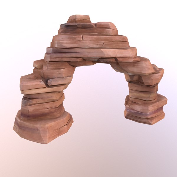 big red desert rock 3d obj