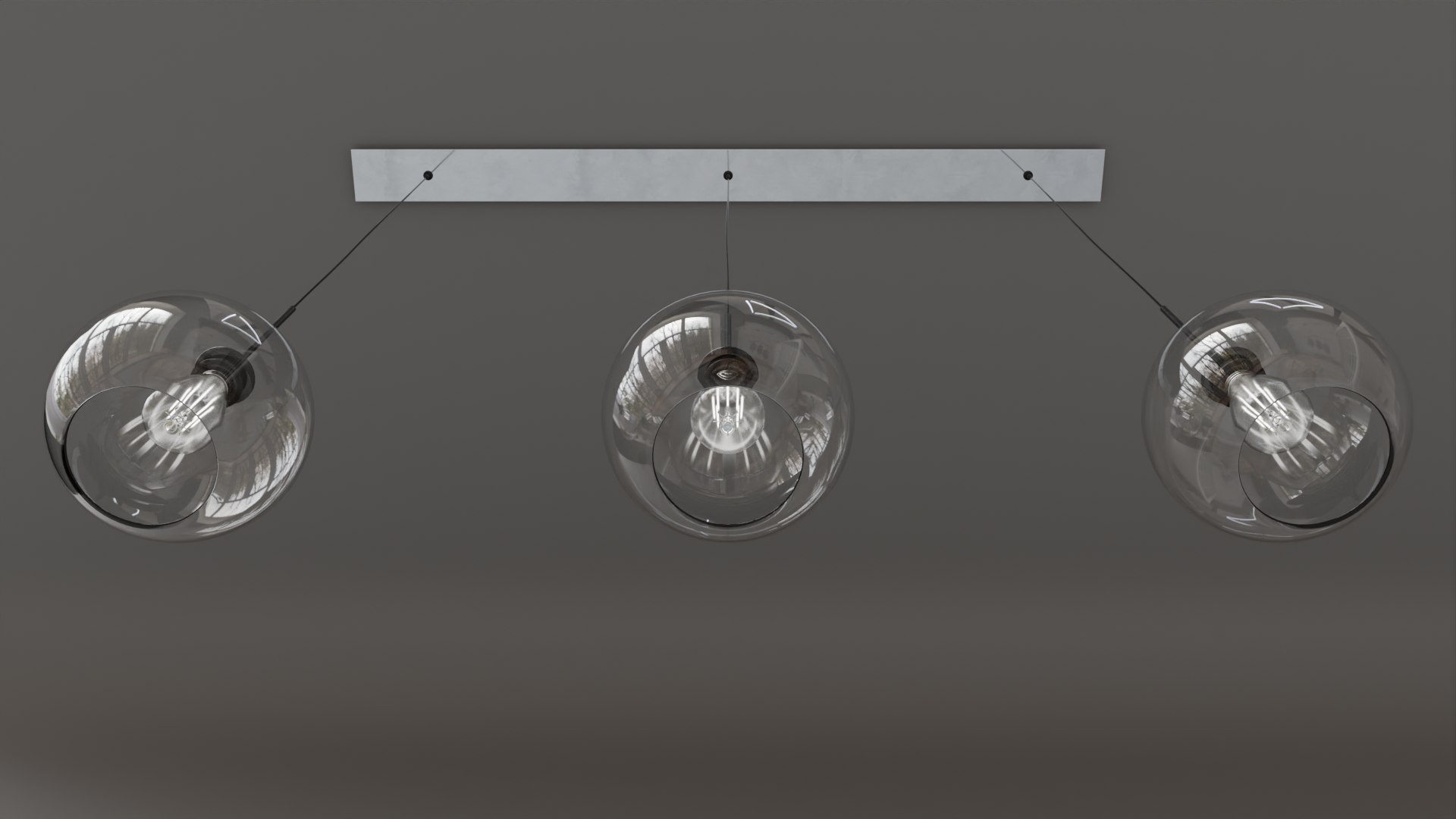 3D Model Modern Glass Globe Hanging Light Fixture - TurboSquid 2099866